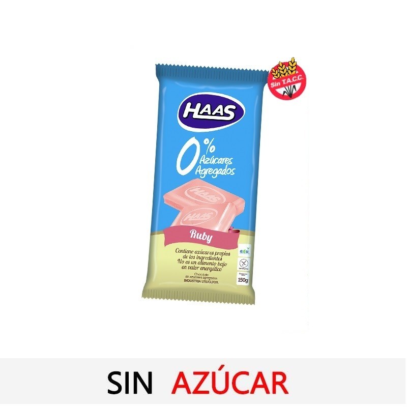 Haas Chocolate Ruby 0% Azucar 150 Gr